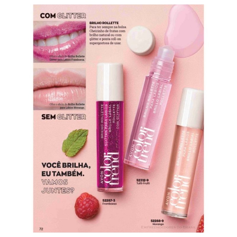 Brilho Labial Rolete Avon Brilho para Lábios Rollette Avon Color Trend ...