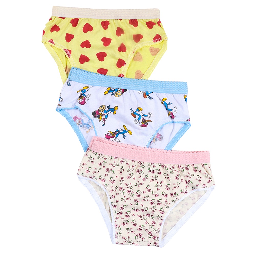 Kit com 3 calcinhas infantil, estampadas e cores sortidas | Shopee Brasil