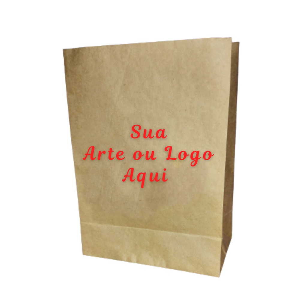 Saco Kraft personalizado com sua logo/arte 30 unidades | Shopee Brasil