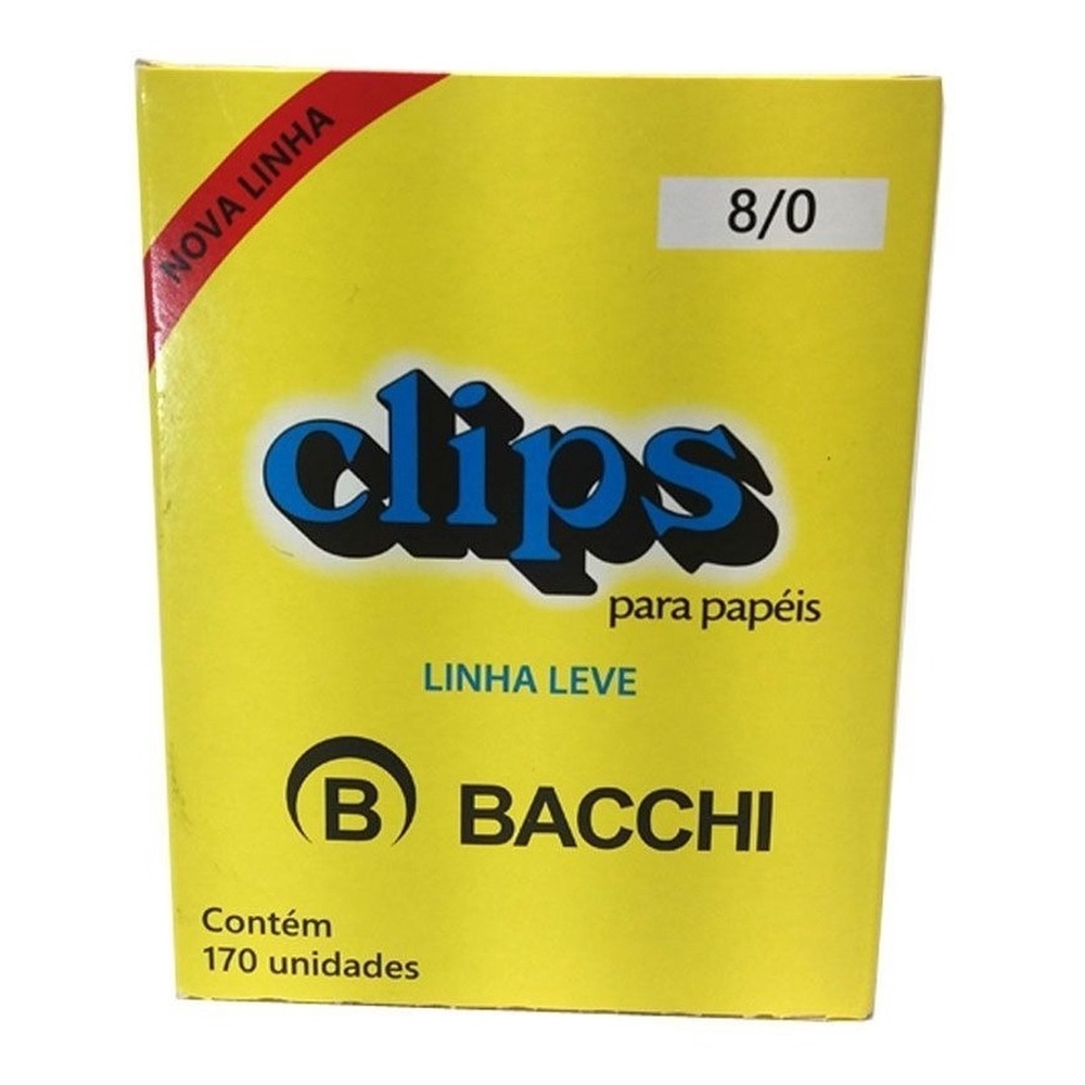 Caixas De Clips Para Papel 8/0 Com 170 Unid. Cada - Bacchi | Shopee Brasil