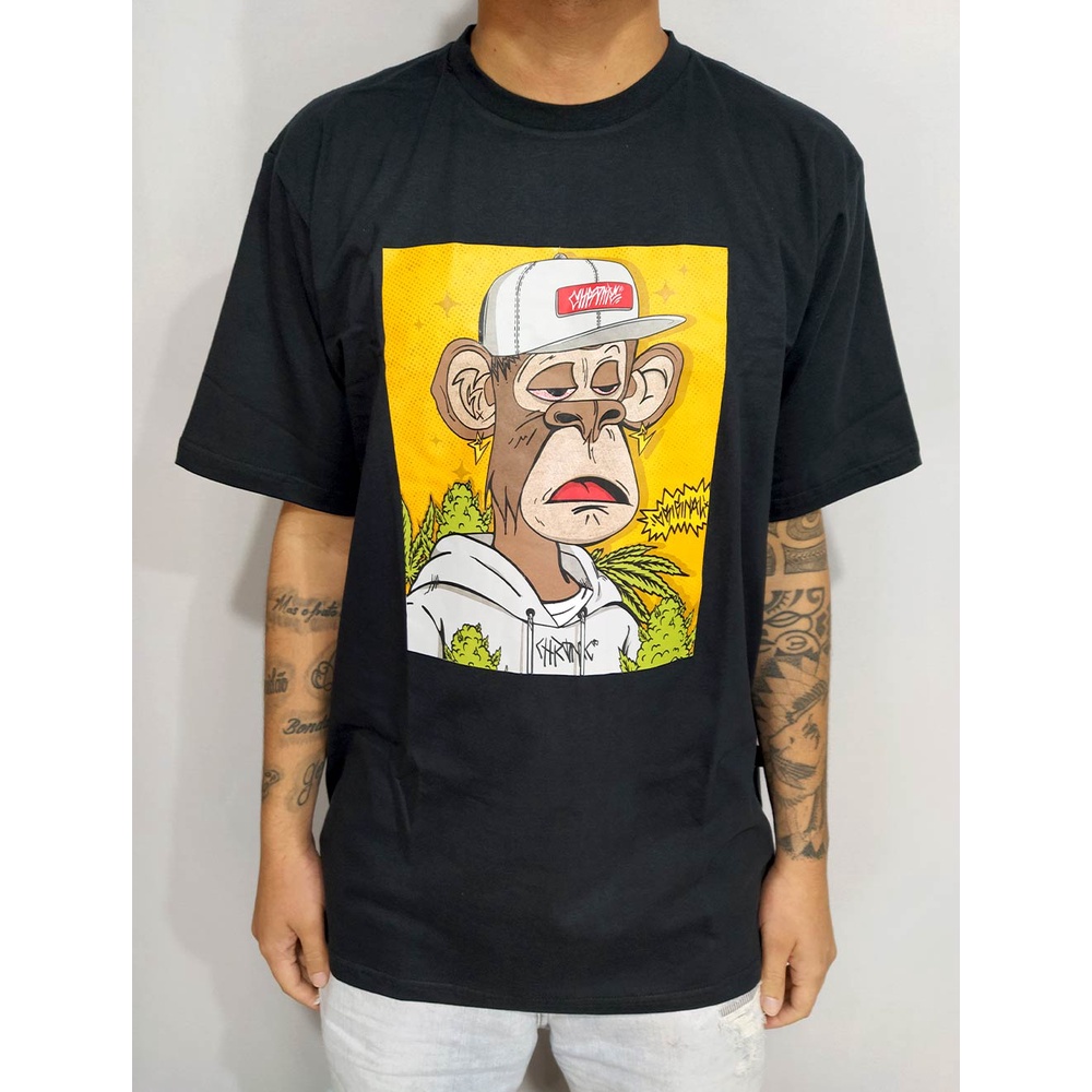 Camiseta Chronic NFT Macaco - Preta | Shopee Brasil