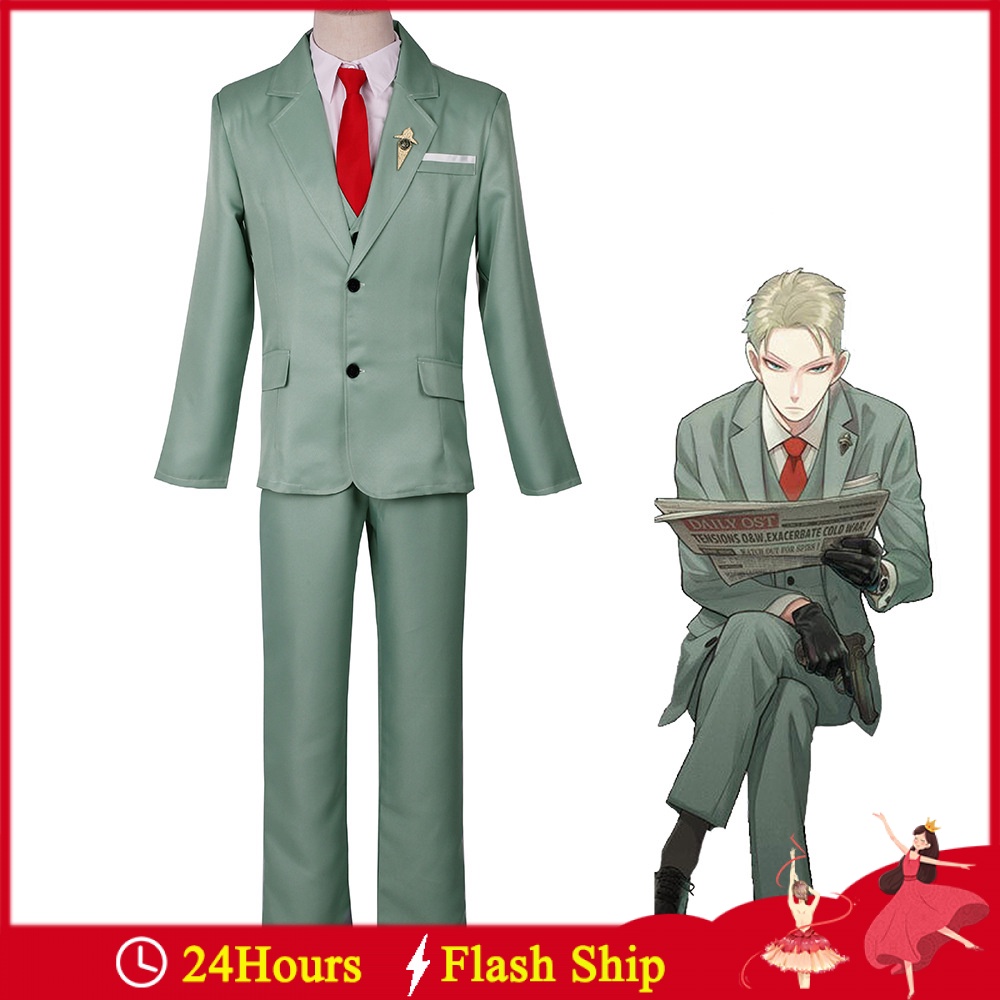 Spy Família Lóide Forger Cosplay Traje Twilight Luz Verde Terno Curto ...