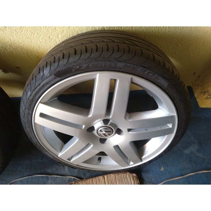 RODA 17" MODELO GOLF GTI VR6 EUROPEU COM PNEU PIRELLI PZERO NERO 195 40 ...