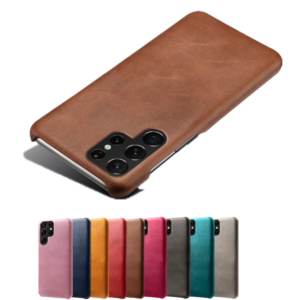 Para Samsung Galaxy S22 S21 Ultra S22 + S21 + Capa De Luxo Couro PU S21 FE 5G S22 Plus Magro PC ...