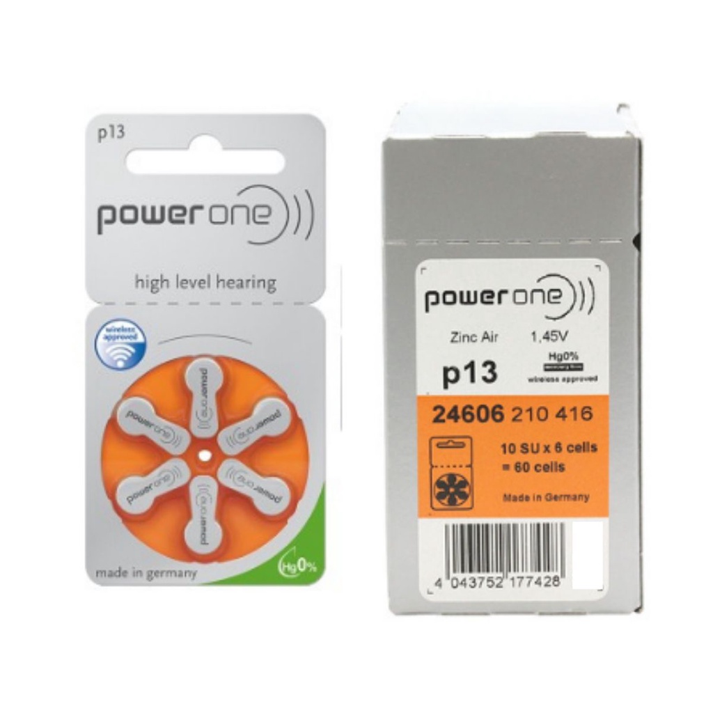 60 Pilhas Baterias P13 Pr48 Aparelho Auditivo - Power One | Shopee Brasil
