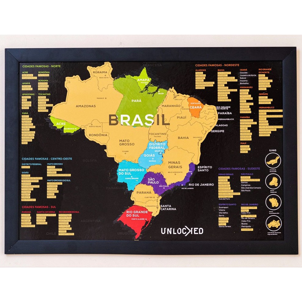 Mapa Do Brasil de Raspar | Unlocked | Mapa de Viagens | Raspadinha ...