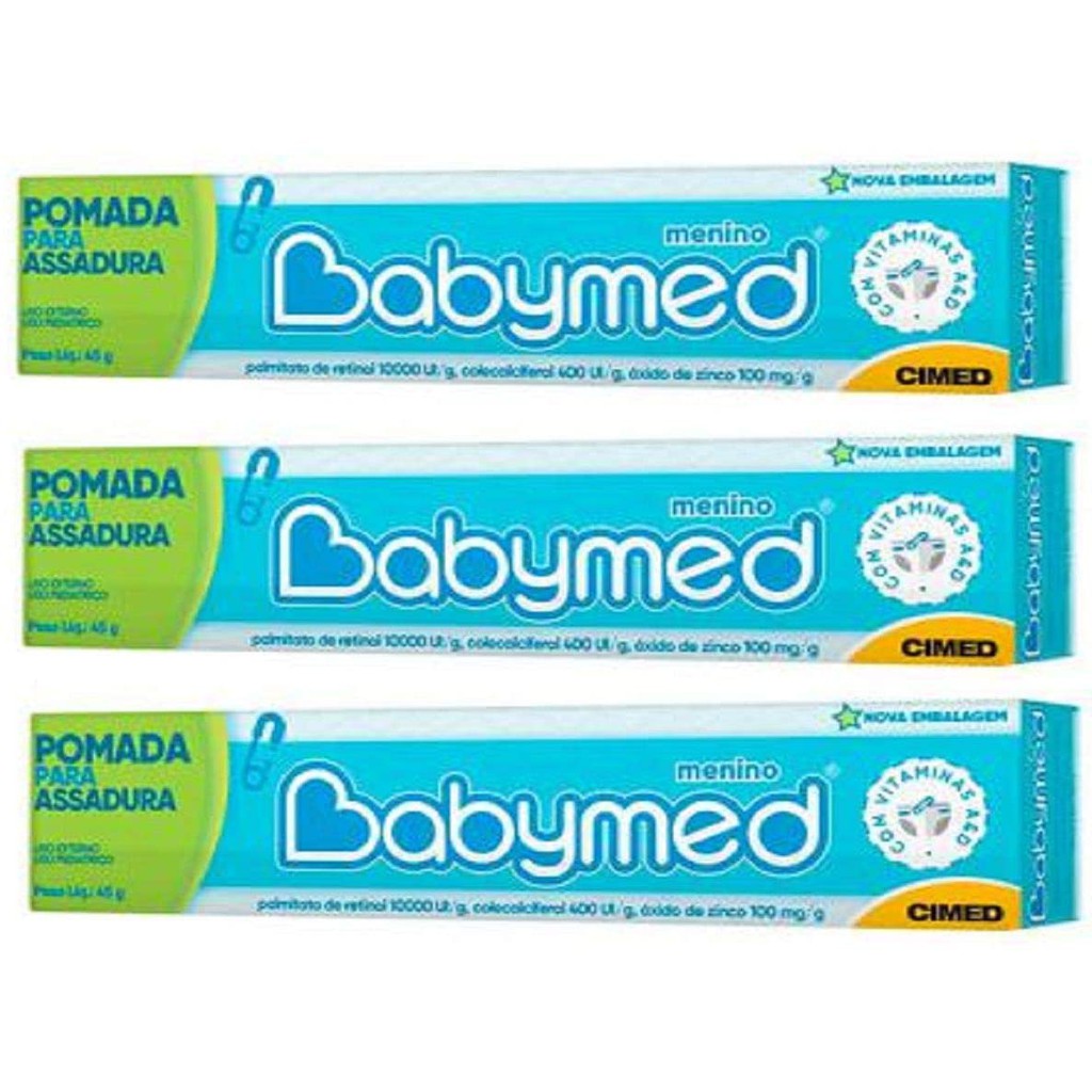 Pomada Babymed Assadura Bebê Pele Delicada Kit C/3 Menino | Shopee Brasil