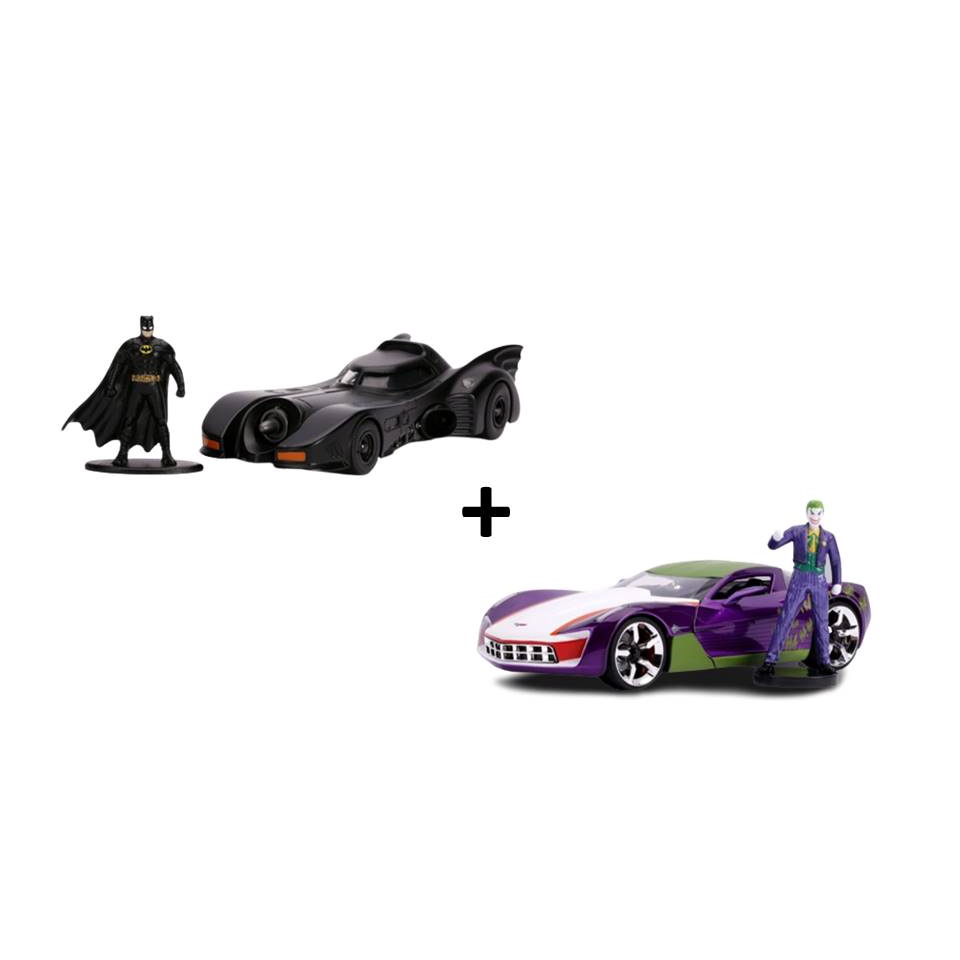 Miniatura Batman Batmobile 1989 + Corvette Stingray Coringa | Shopee Brasil