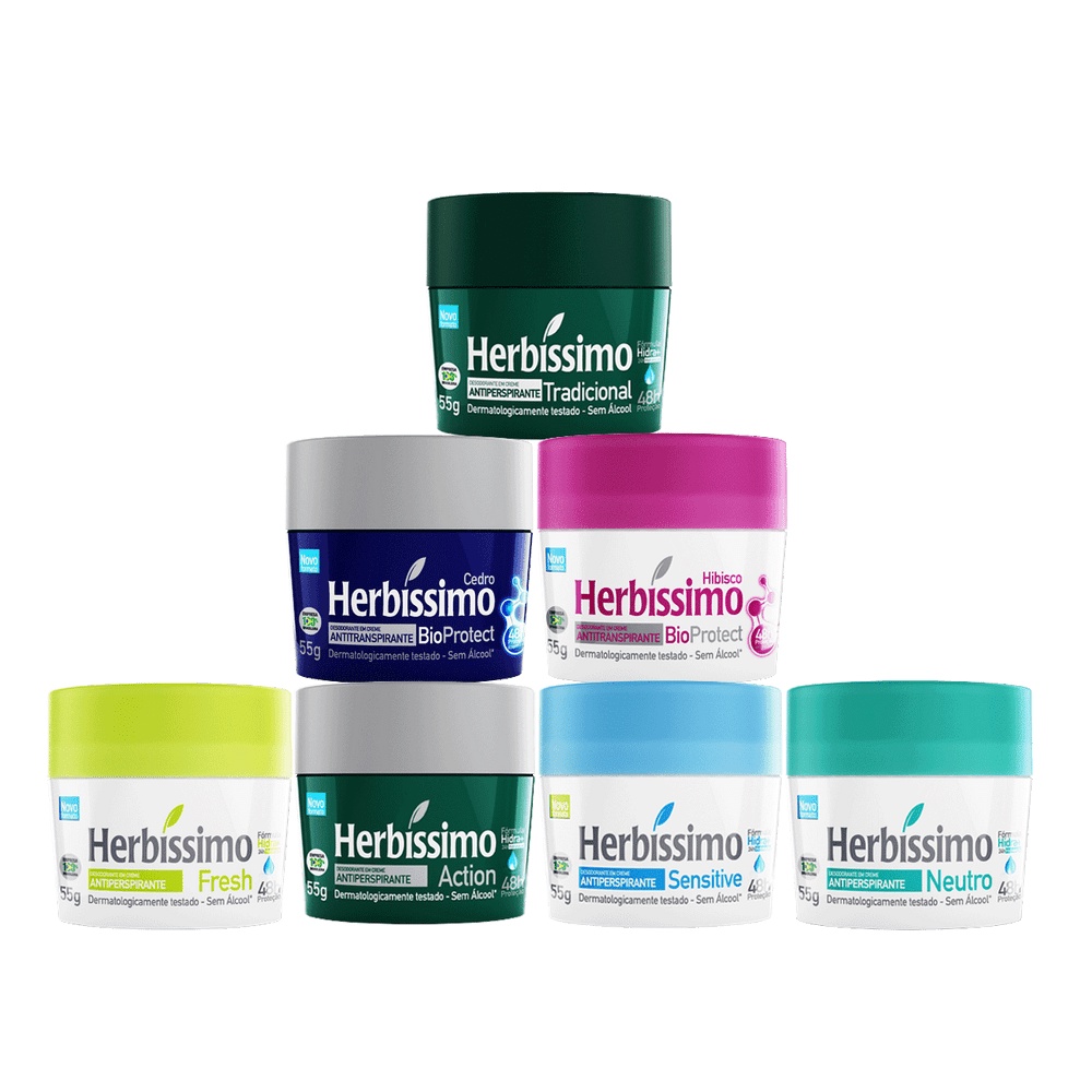 Kit Desodorante Creme Herbissimo 55g Com 7 Unidades - Kit Desodorante ...