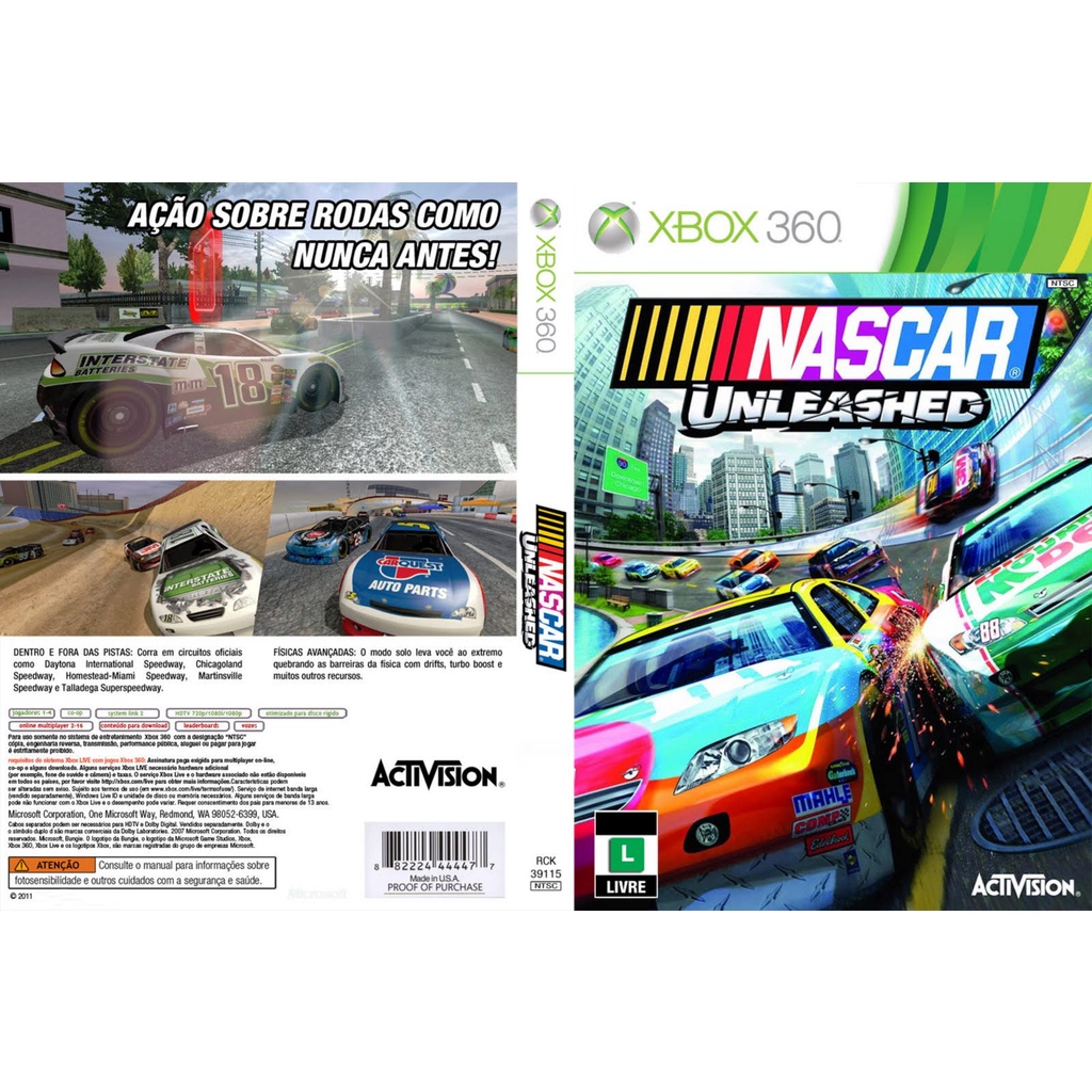 Nascar unleashed P/ XBOX360 (LTU/LT/JTAG/RGH) | Shopee Brasil
