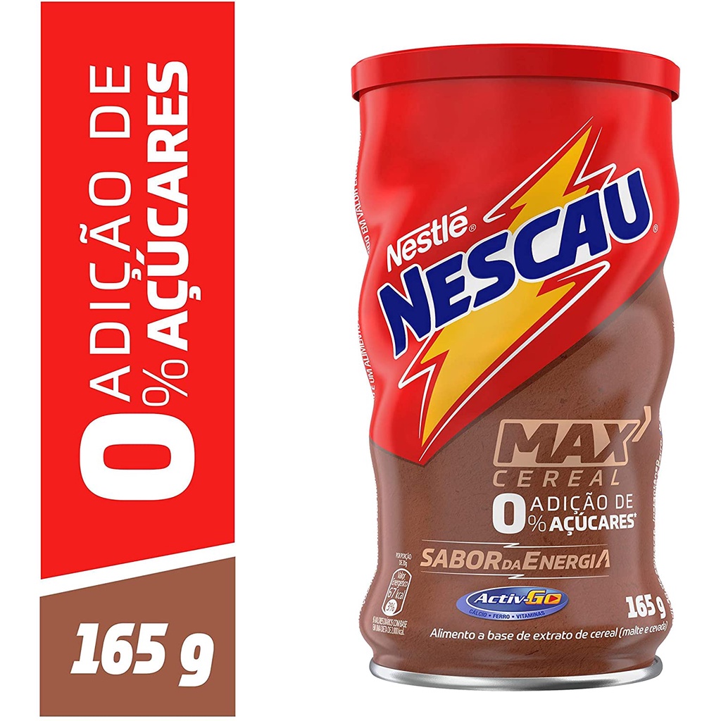 Achocolatado Em Pó Nescau Max Cereal Nestlé Lata 165g | Shopee Brasil