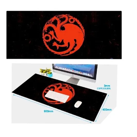 MOUSE PAD GAMER GIGANTE 90x40 RED DRAGON | Shopee Brasil