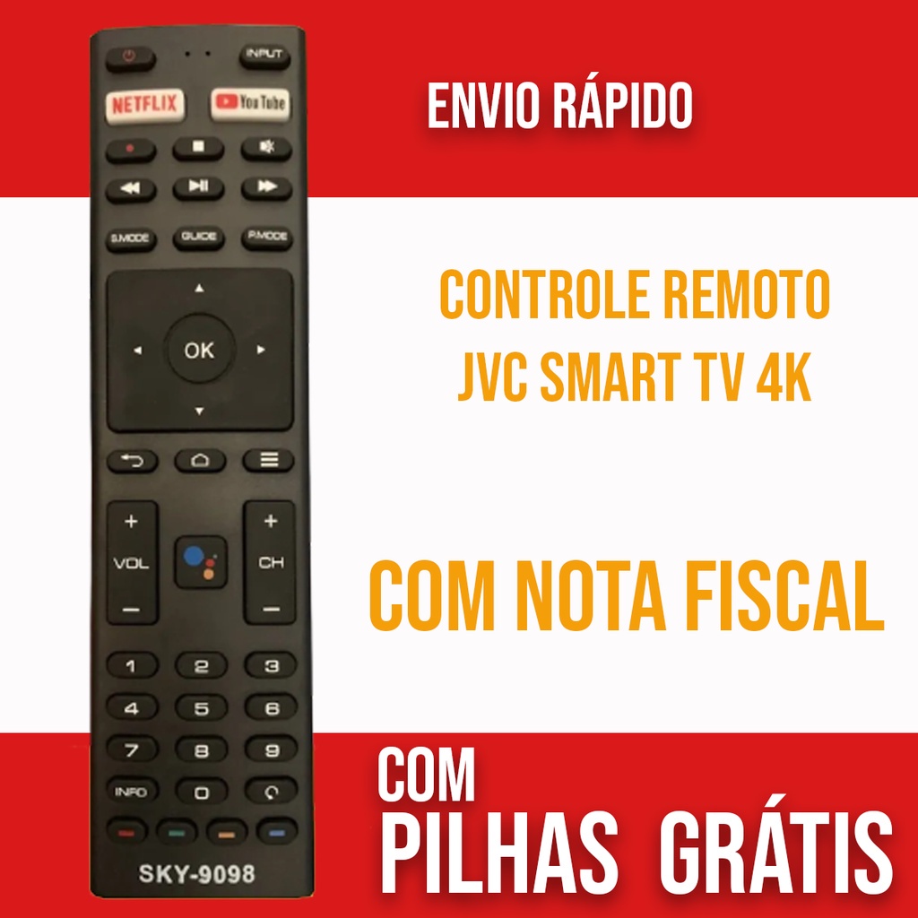 Controle Remoto Compatível Tv Jvc Smart | Shopee Brasil