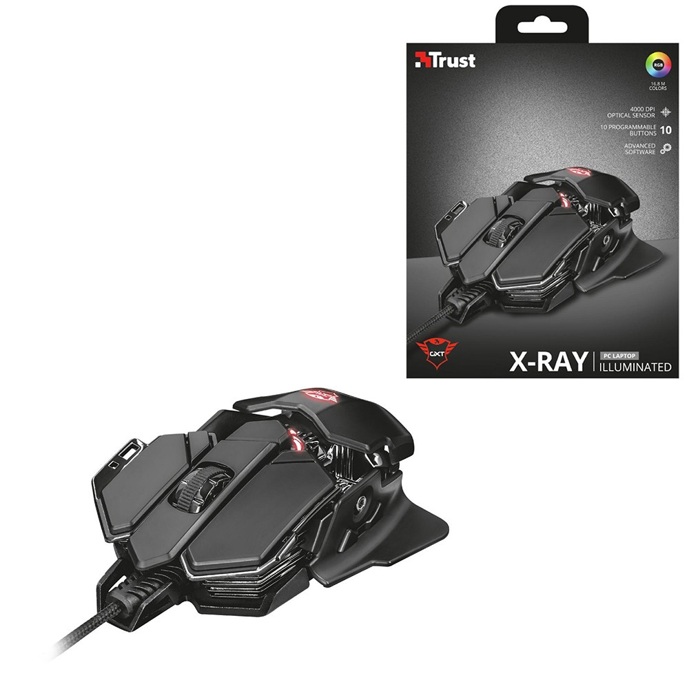 Mouse Gamer Trust X-Ray GTX 138 Óptico LED Multicores 4000DPI 10 Botões ...