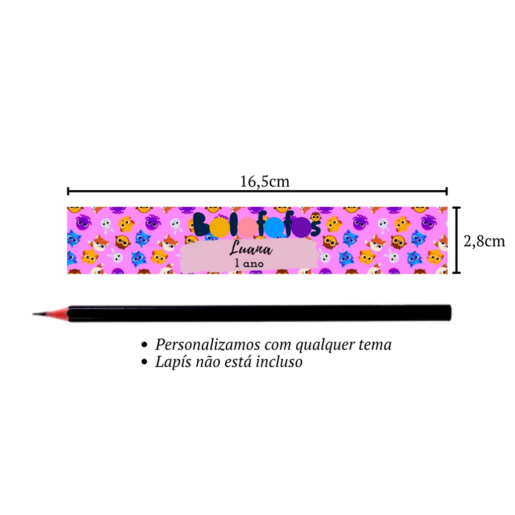 Adesivo para lapís escrever rótulo personalizado lembrancinhaa ...