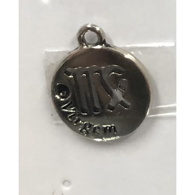 pingente signo virgem prateado aprox 2cm | Shopee Brasil