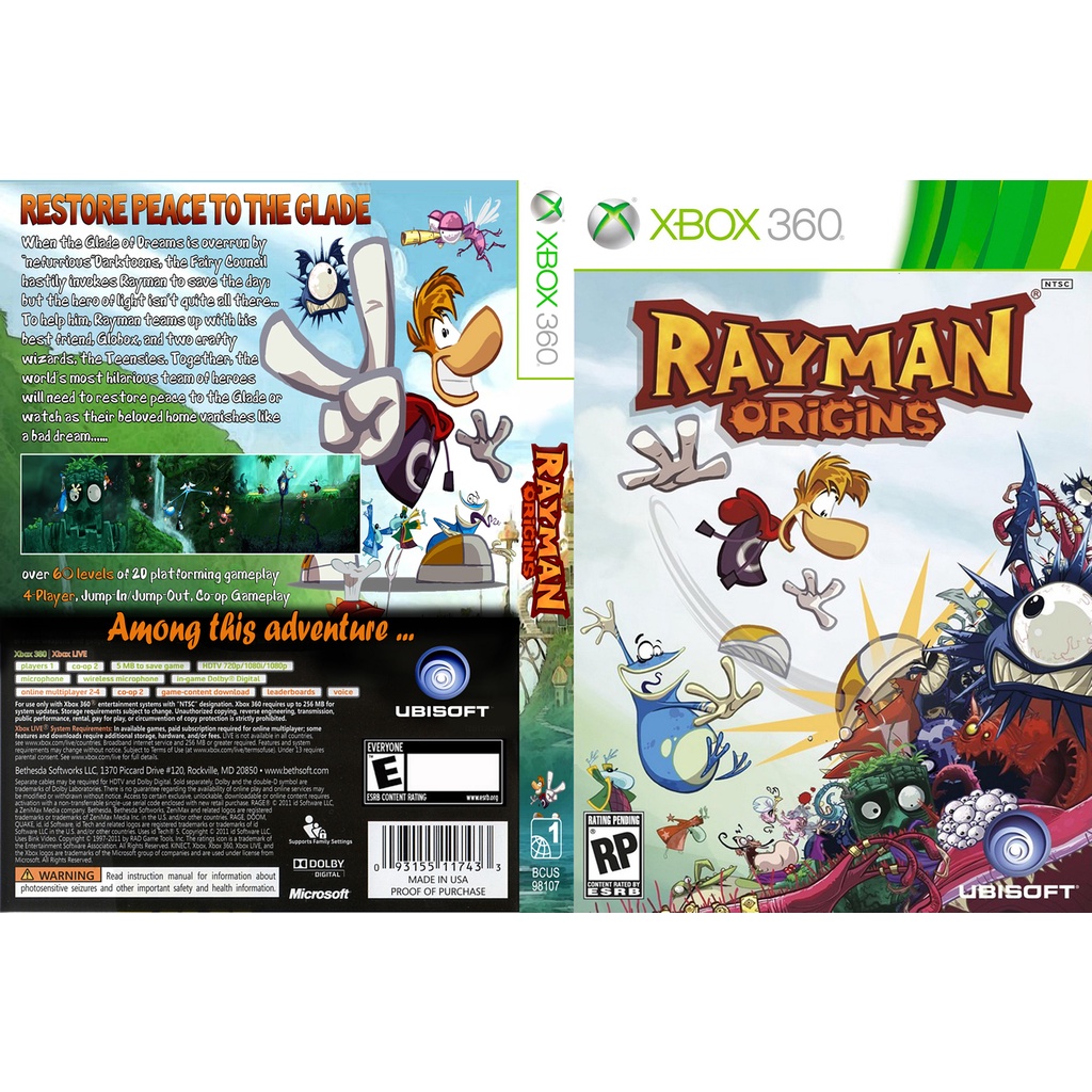 Rayman origins P/ XBOX360 (LTU/LT/JTAG/RGH) | Shopee Brasil