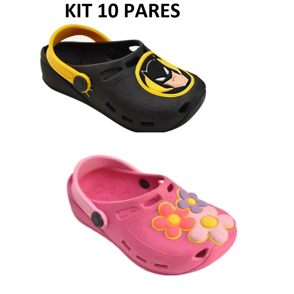 kit 10 sandalia babuche , modelo crocs INFANTIL , masculino e feminino ...