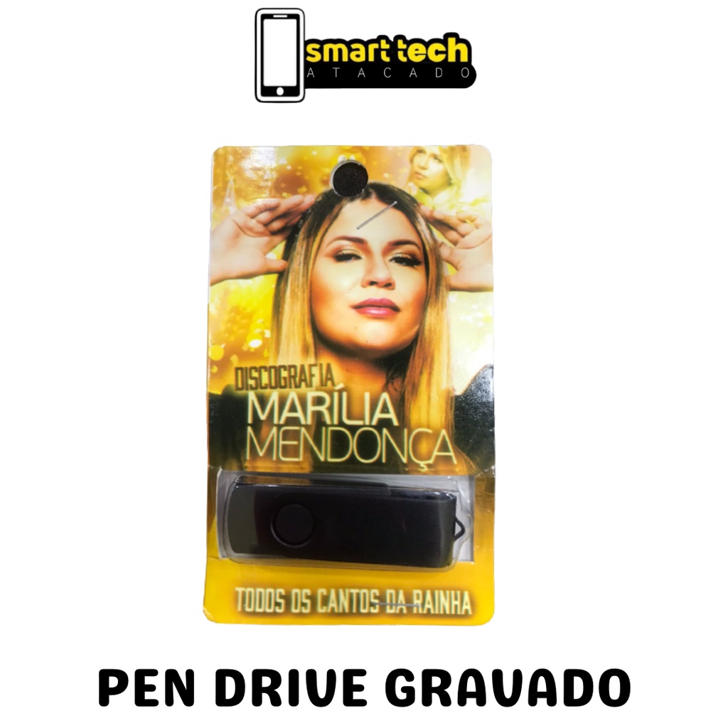 PEN DRIVE GRAVADO - DISCOGRAFIA MARÍLIA MENDONÇA | Shopee Brasil