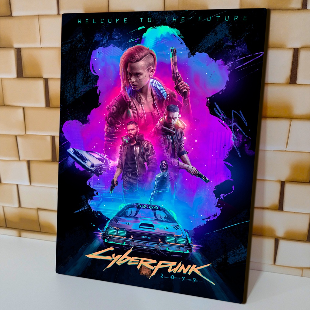 Placa Decorativa com Tema Cyberpunk 2077 Pôster 28x20cm Alta Definição ...