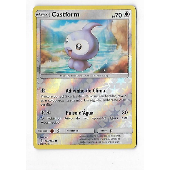 Pokemon Castform Reverse Foil Sol e Lua Guardiões Ascendentes | Shopee ...
