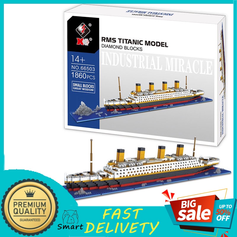 1860pçs Blocos De Construção Lego Titanic 3d Navio Modelo Micro-Prees ...