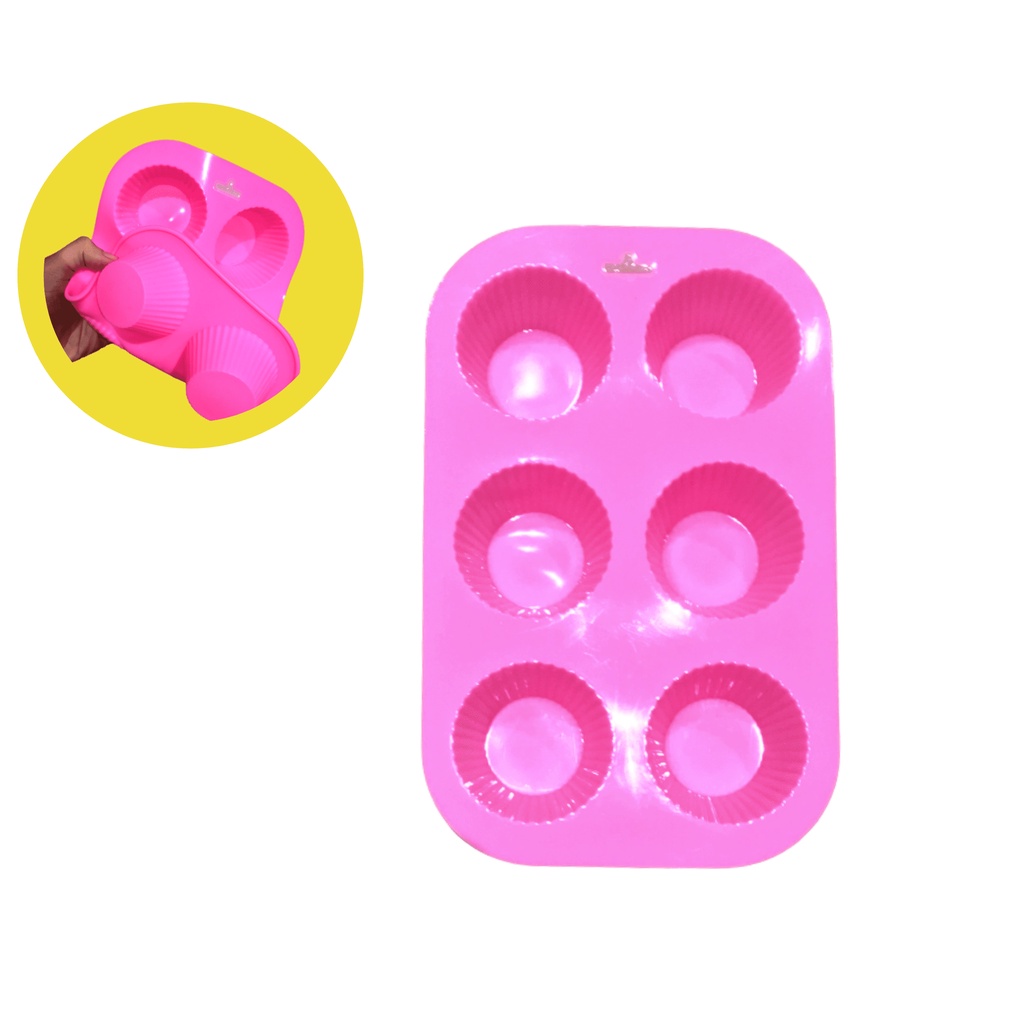 Forma Para Cupcake, Muffin Em Silicone 6 Cavidades Alta tempetatura ...