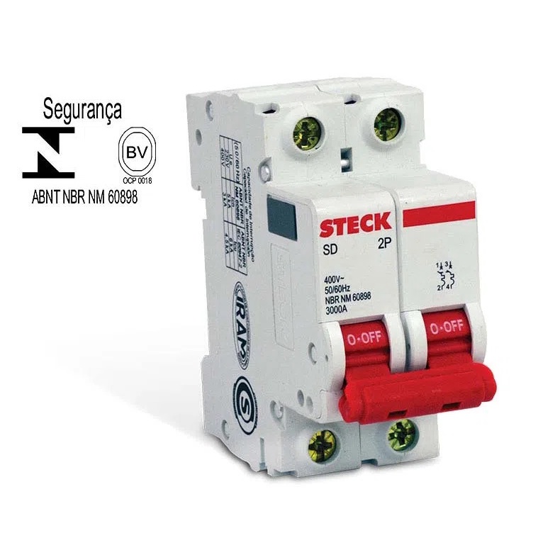 Disjuntor Bipolar 40a (b) Steck | Shopee Brasil