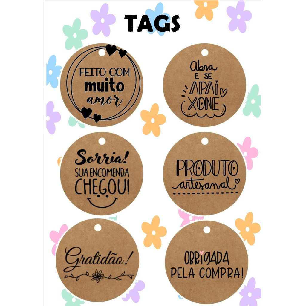 Tag Personalizada com frases em Papel Kraft ideal para presentes ...