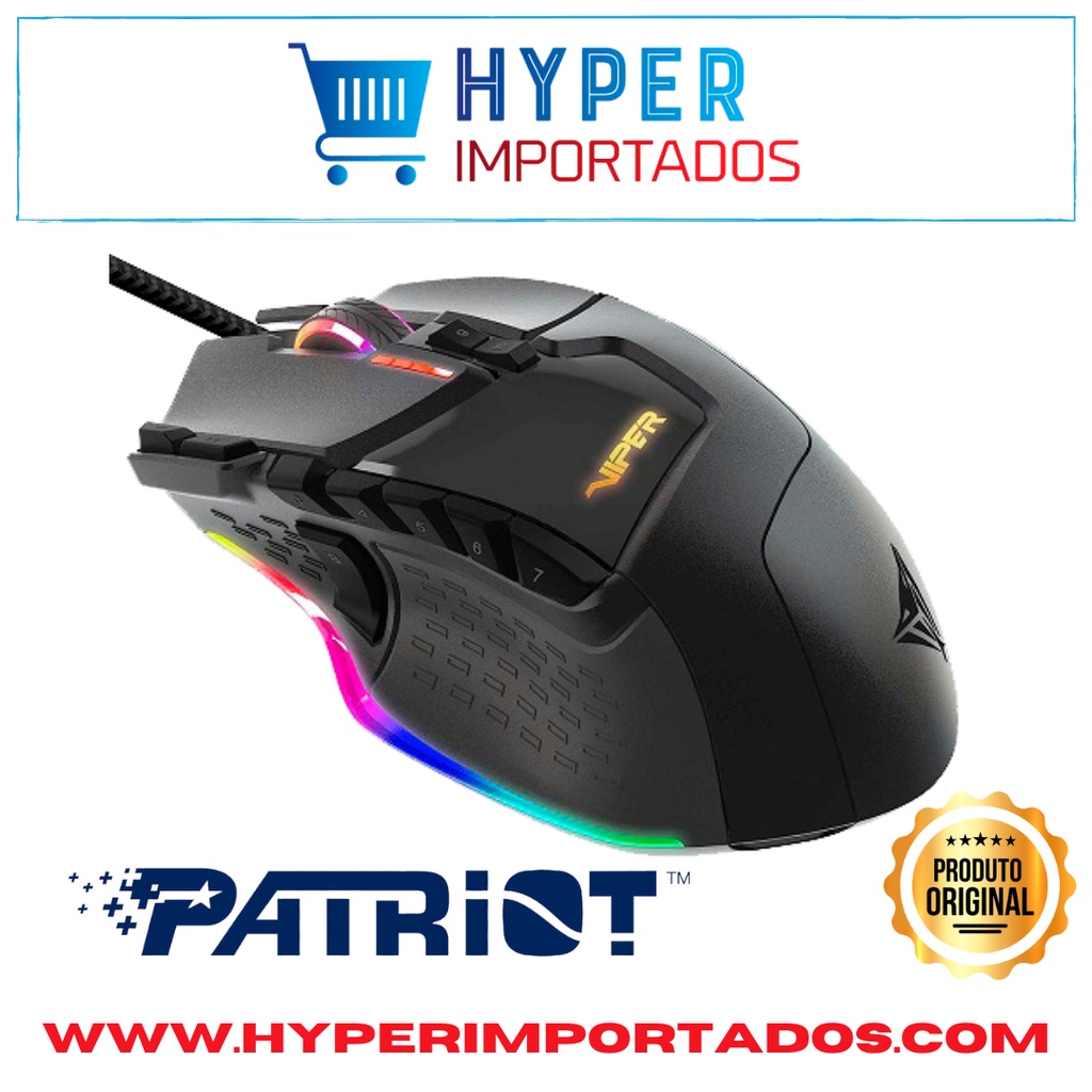 Mouse Patriot Viper V570 Laser RGB Gaming 6200DPI | Shopee Brasil