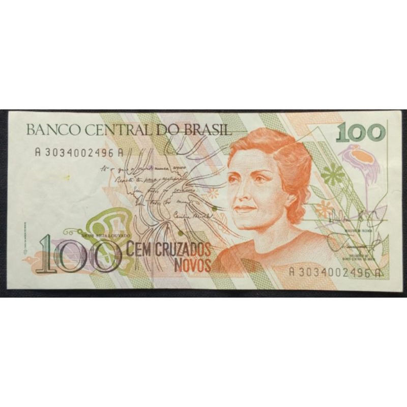 Cédula Cem Cruzados Novos - Cecília Meireles (Brasil) | Shopee Brasil