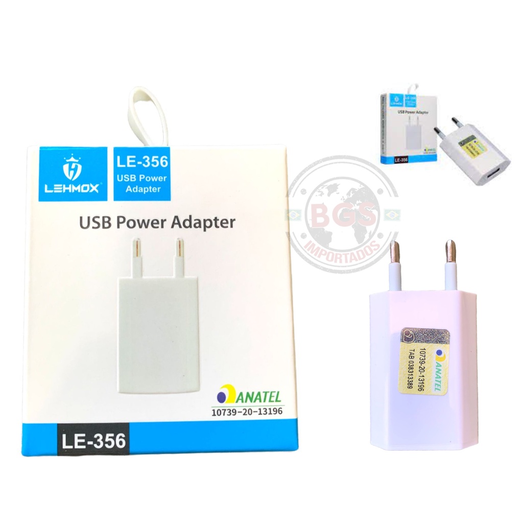 Carregador Tomada Fonte USB Lehmox Anatel Original | Shopee Brasil