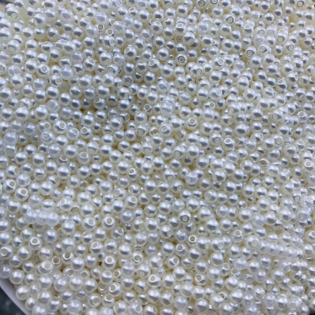 Pérola 3MM abs com furo passante 15gs - (600 unidades aproximadamente) - Corre Que Ta Baratinho