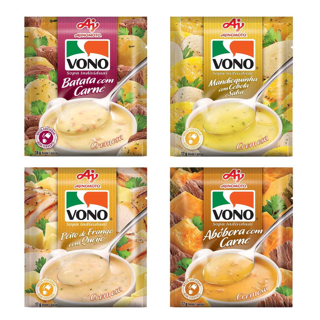 Kit com 8 Sopas Vono 17g - Sabores | Shopee Brasil