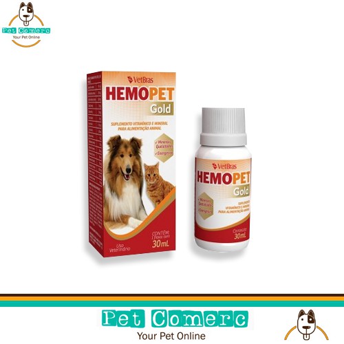 Hemopet Gold 30 ML Suplemento Vitamínico para Pets Gato Cachorro ...