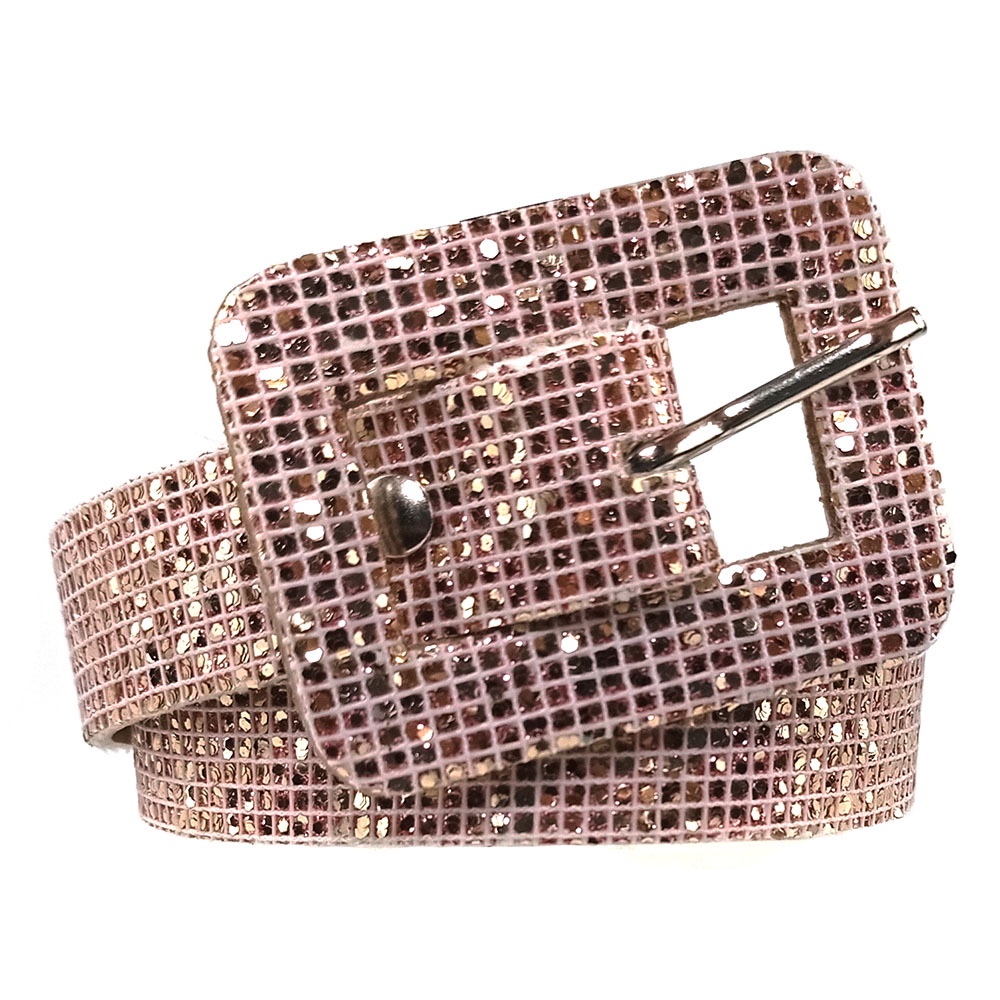 Cinto Feminino Rose Da Moda Com Brilho Fivela Quadrada, CF95 | Shopee ...