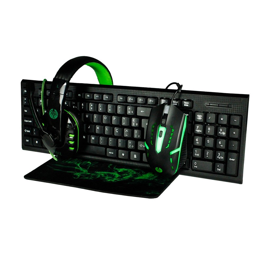 Kit Gamer Completo Haiz Teclado Mouse USB LED RGB Headset MousePad HZ ...