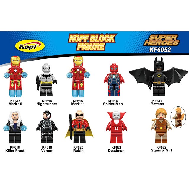 KF6052 KF618 Killer Frost Compatível Com Lego Marvel Minifigures Toy ...
