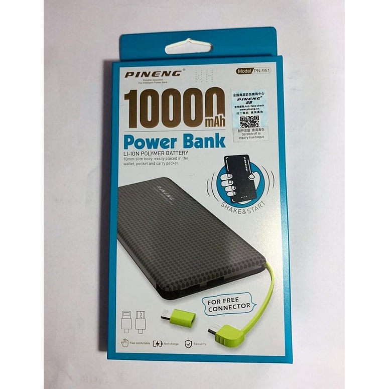 Carregador Pineng Power Bank PN-951 Slim 10000Mah | Shopee Brasil