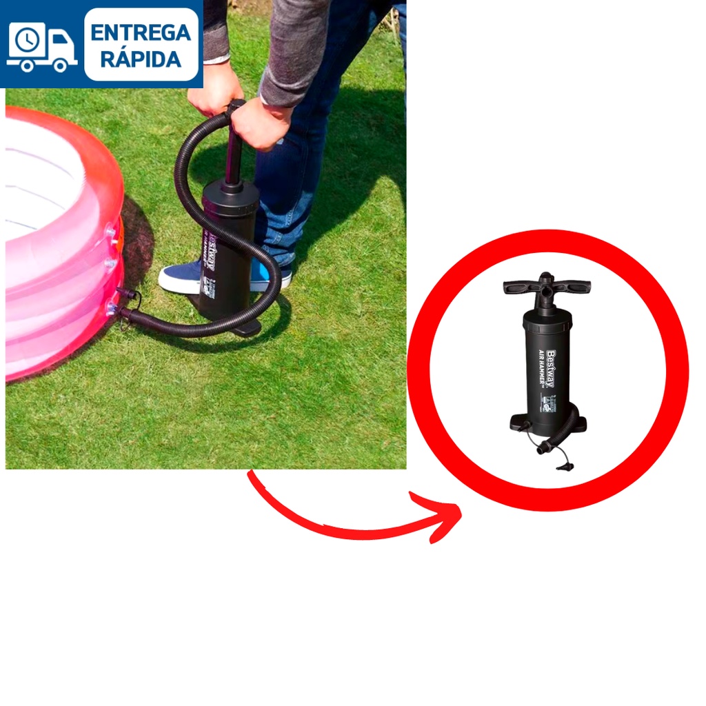 Bomba Para Encher Piscina Colchão Boia Inflavel | Shopee Brasil