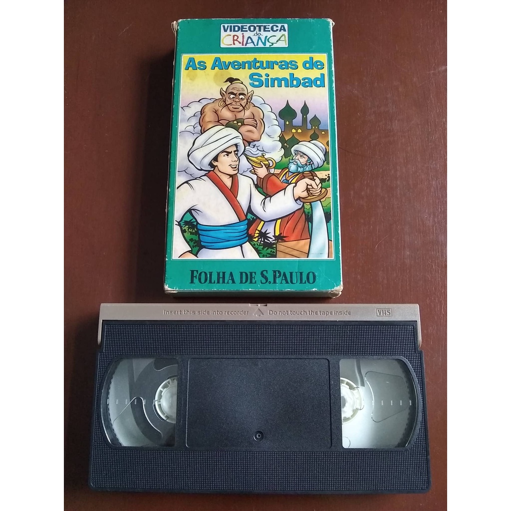 Fita VHS Videoteca Da Criança Folha As Aventuras De Simbad | Shopee Brasil