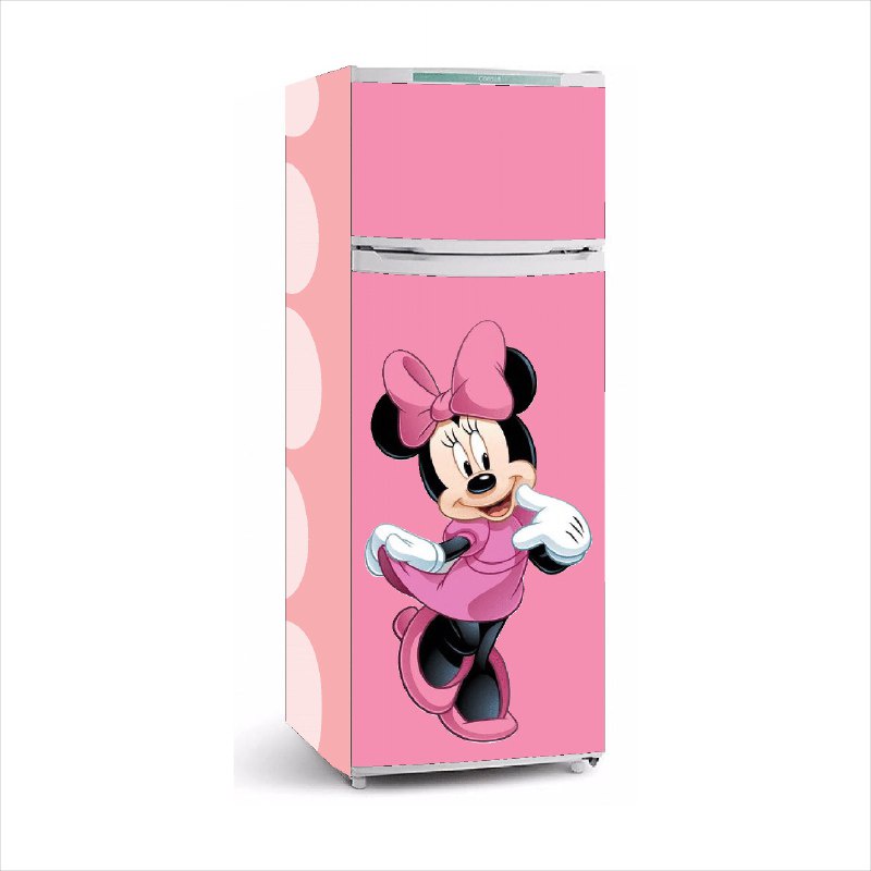Adesivo plotagem de freezer e geladeira da Minnie Mouse da Disney ...