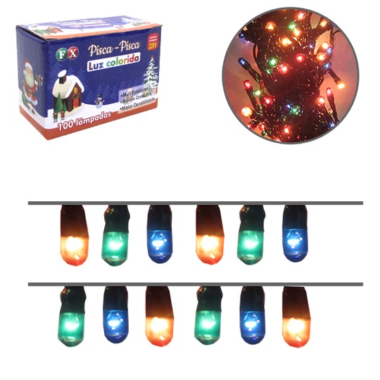 Pisca pisca de Led Luz Colorida 220v - Com 100 leds - Pronta Entrega ...