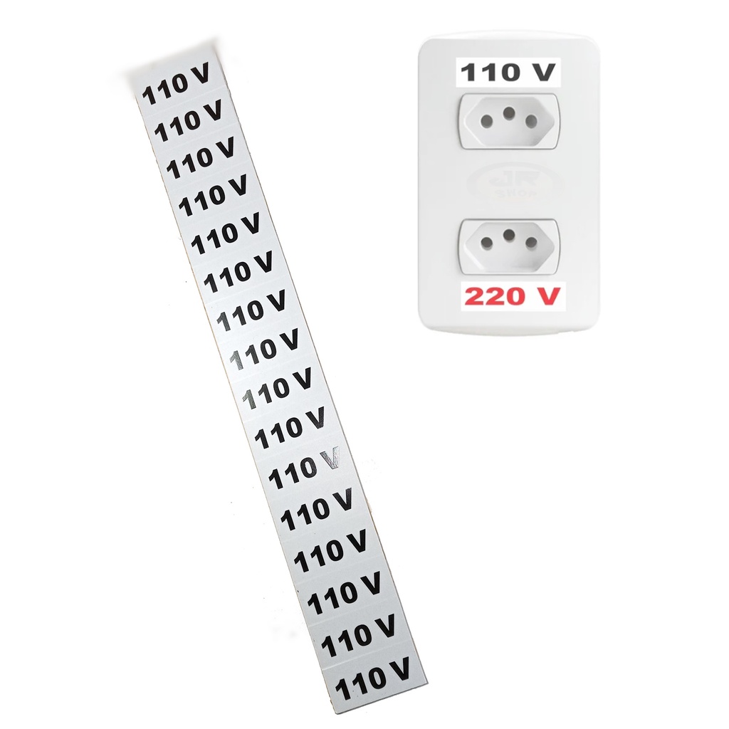Etiquetas De Voltagem 110v- 16 Placas Adesivas Vinil Ps 110v | Shopee ...