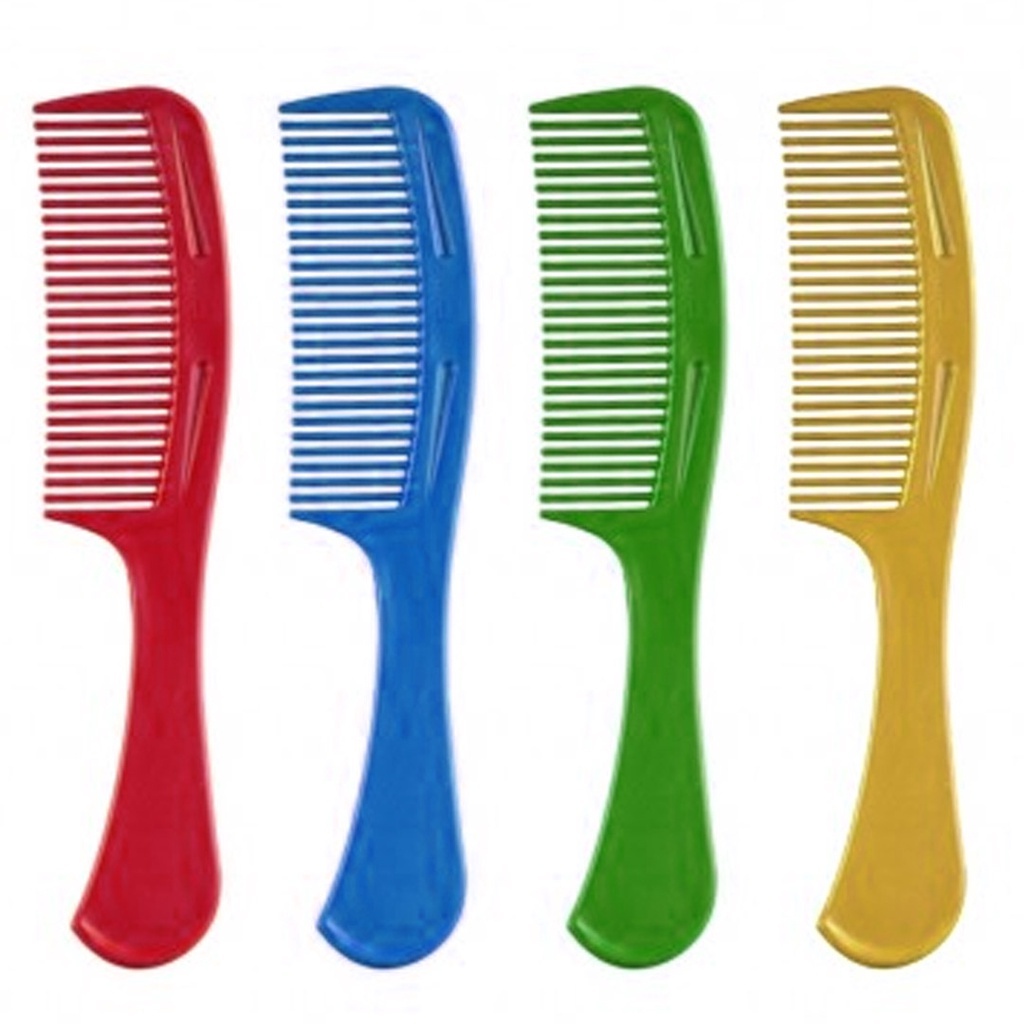 Pente plástico com cabo comum para desembaraçar e dividir os cabelos ...
