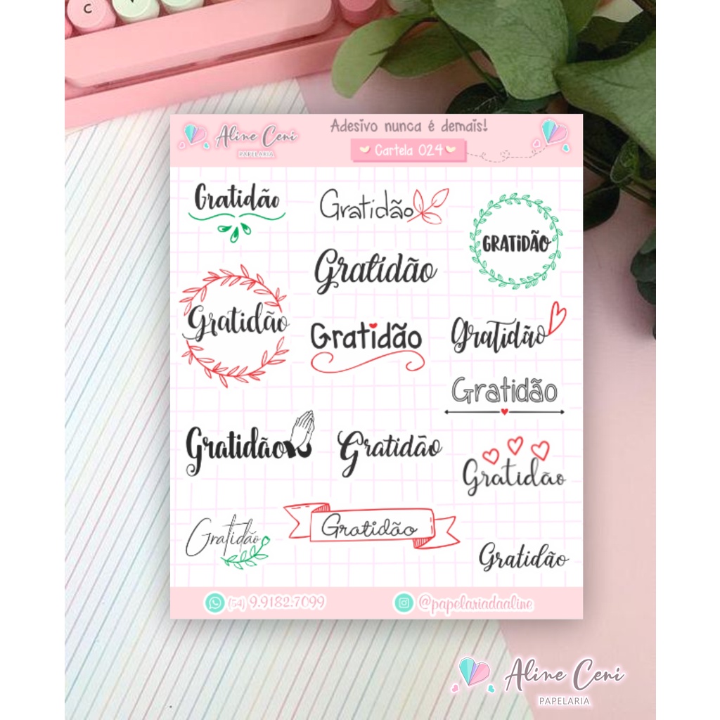 Cartela de adesivo n 024, cartela de adesivos bíblicos, gratidão ...