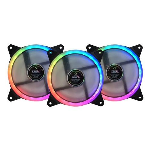 3 Fans RBG Dupla Face Conjunto Gamer Controladora + Fita de Led ...