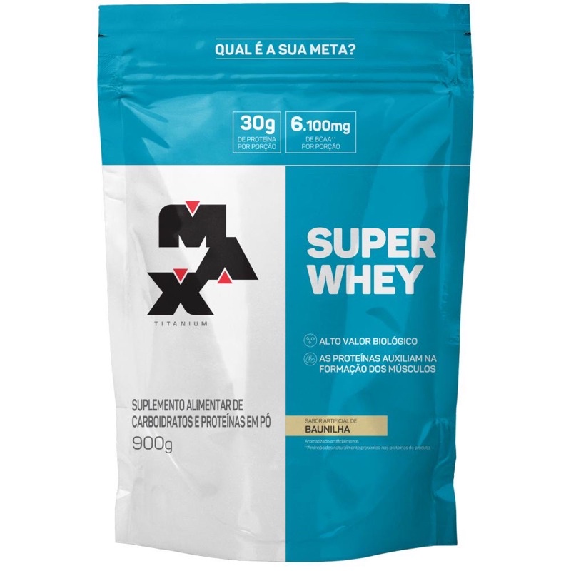Suplemento Whey Protein Super Whey 900g Sabores - Max Titanium | Shopee Brasil