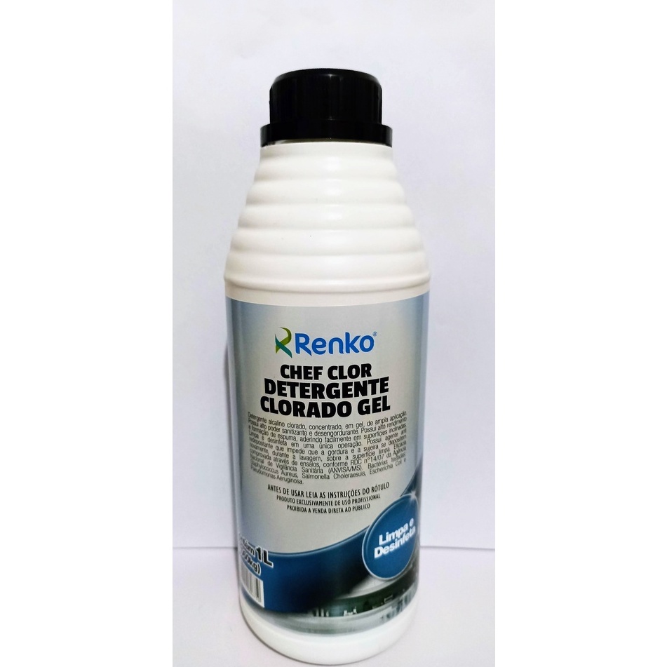 Detergente Clorado em Gel Alta Diluição Chef Clor 1L - Renko | Shopee ...