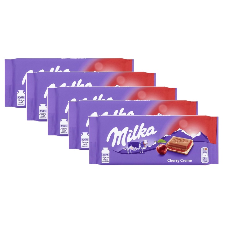 Kit 5 Chocolate Milka Cherry Cream 100g | Shopee Brasil